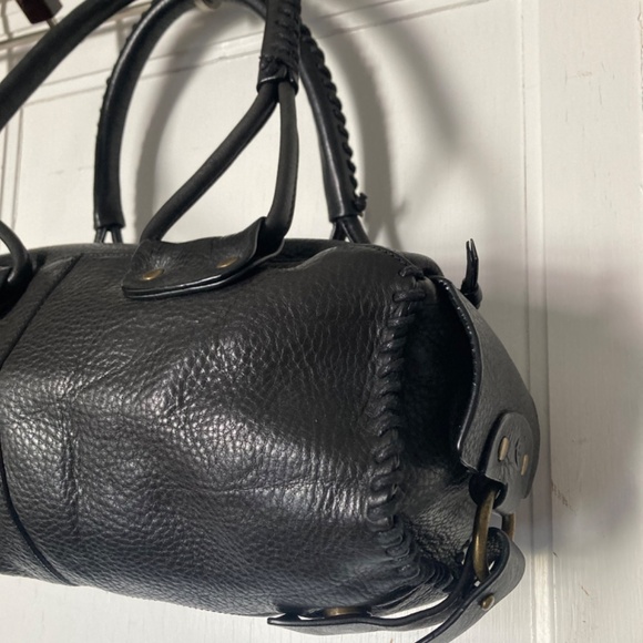 Max Studio | Bags | Max Studio Soft Pebbled Black Leather Duffel Bag ...